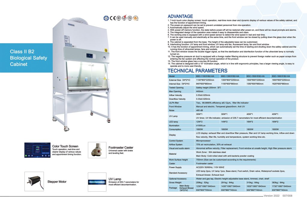 Tủ An Toàn Sinh Học Cấp 2 B2 Biobase BSC-1500IIB2-HA 1500MM - Hoa Ý